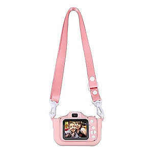 Kids Camera, Video Recording Video Camera Toy 600mAh Battery 3-12 Years Old Fun to Play (Pink)