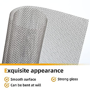AggFencer 4 Pcs 12x8 Inch 304 Stainless Steel Mesh Screen, Multipurpose Metal Screen for Vent, Filter, Garden, Window, 0.85mm Hole 30cmX21cm