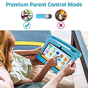 Veidoo Kids Tablet, 7 inch Android Tablet PC, 1GB RAM 16GB ROM, Safety Eye Protection Screen, WiFi, Bluetooth, Dual Camera, Educational, Games, Parental Control APP, Tablet with Silicone Case