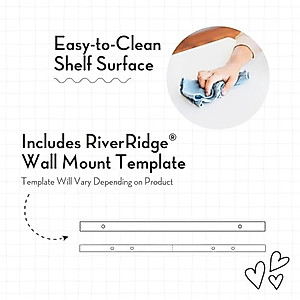 RiverRidge Kids Book Nook Wall Bookshelf Set (2 Pack) - White Shelves for Nursery, Playroom and Living Room - Spacious Shelves for Favorite Books, Albums & Keepsakes - Easy Assembly & Mounting