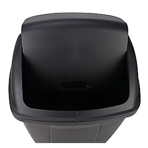DqOasd Trash Can 13 Gallon with Swing Lid, Plastic Tall Garbage Can Indoor, Recycle Bin and Waste Basket for Home, Office, Garage, Patio, Restaraunt (Black), 1 Count