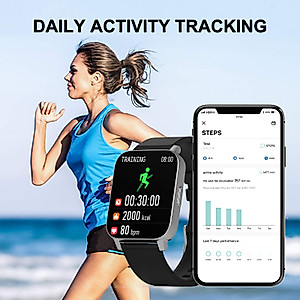 Smart Watch, 1.69'' Touch Screen Fitness Tracker Watches for Men Women,IP67 Waterproof Sport Smartwatch with Heart Rate Monitor,Sleep Monitor, Pedometer, Stopwatch Activity Tracker for Android/iOS