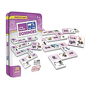 Junior Learning Long Vowel Dominoes Educational Action Games, Multi (JL495)