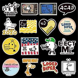 Please Read the Pictures Carefully Some are not Suitable for Children，Funny Diary of a wimpy kid Stickers 50Pcs Cartoon Vinyl for environmental protection Stickers for Laptop Computer Hydroflask Diarys Desk Bedroom Wardrobe Car Skateboard Bicycle Luggage