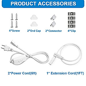 CNSUNWAY 2FT LED Shop Light, 20W 2500LM 6500K Super Bright, T8 LED Light Fixture, Clear Cover, Ceiling and Utility, V Shape, Linkable Tube Lights for Room, Garage, Workbench (2 Pack)
