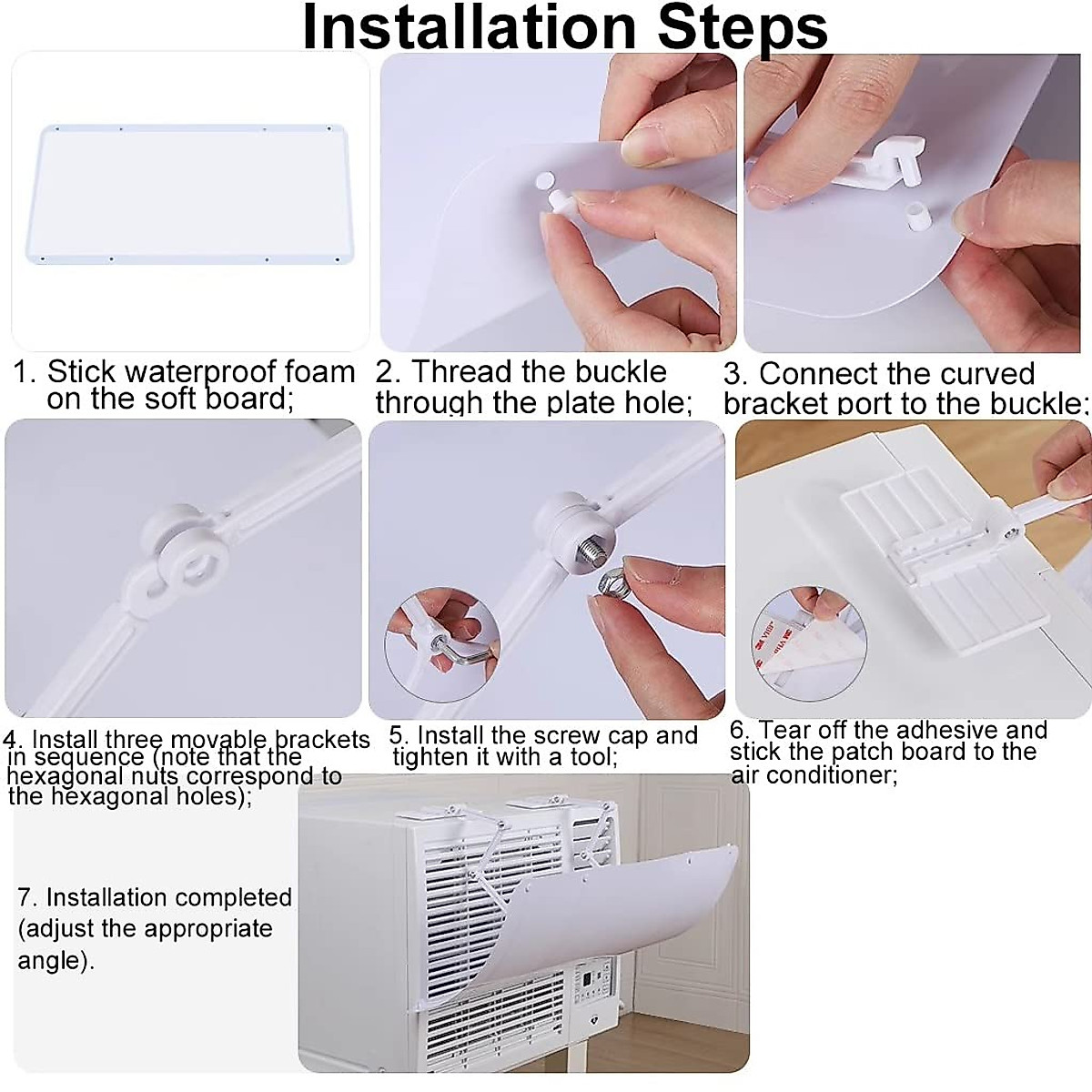 Lihonk Window Air Conditioners Deflector Universal - Room air conditioning vent deflector - Prevent Direct Blowing of Cold Air - air deflector for window ac unit [20.87""X7.87""] Croppable