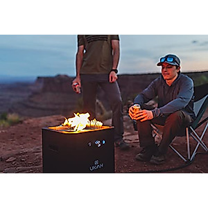 UKIAH The Note Plus - Deluxe Portable Gas Fire Pit with Patented 2.0 Beat to Music Sound System, Black (TK-1053-NP)