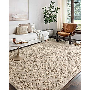 Loloi II Halle Collection HAE-02 Natural/SAGE, Traditional 5'-0" x 7'-6" Area Rug