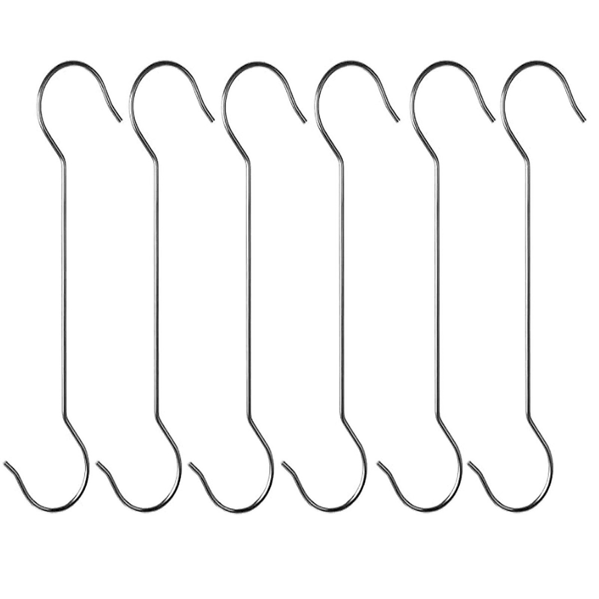 Lchkrep 16 Inch Extra Large Heavy Duty Long Outdoor Plant Hanging S Hooks - for Baskets, Bird Feeders, Wind Chimes, Garden Ornaments,Pergola,Closet,Flower Basket,Indoor Outdoor Uses (6 Pack)…