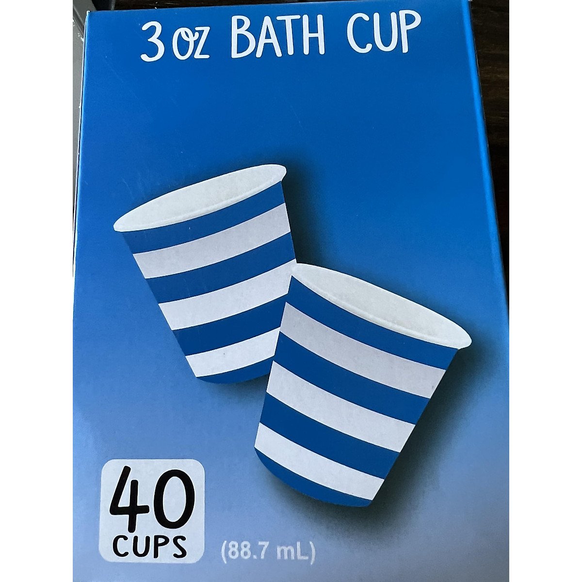 3 oz. Disposable Bathroom Cups, Blue and White striped (40 count)