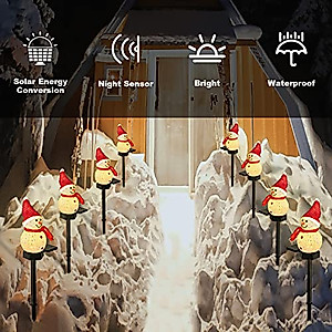 X-Boyouth Solar Snowman Lights Decorations 2Pcs Outdoor Snowman Stanta Ornament Landscape Pathway for Patio Yard Garden Lawn Decor, Solar Powered Party Indoor Holiday Gifts