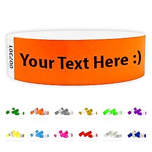 Custom 3/4" Tyvek Wristbands for Events - Bracelets Printed with Your Text