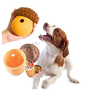 PiPiCat Dog Treat Dispenser Toy Dog Puzzle Toys Interactive Treat Enrichment Dog Toy Stimulating Toys Acorn Shaped with Leakage Holes