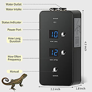 Reptile Humidifiers,Humidity Controller for Reptile Terrariums,Vivarium Automatic Misting System for Snake/Herpes Chameleon/Lizard/Turtle/Frog