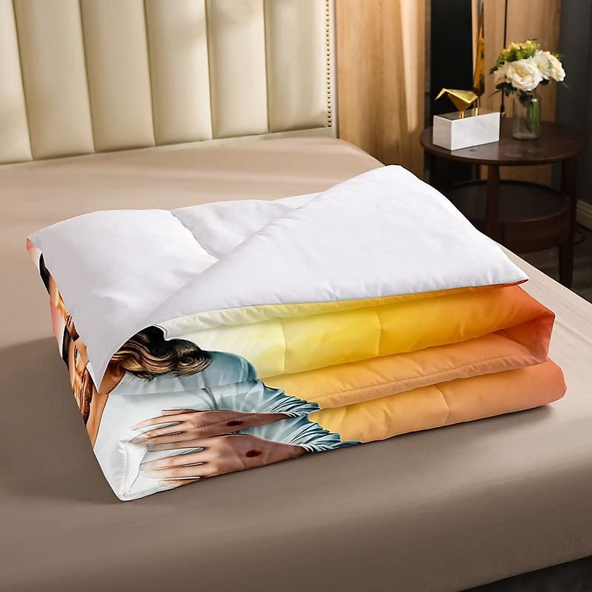 Erosebridal Jesus Comforter Set, Christian Easter Duvet Sets Full Size for Teens Adult Women Bedroom Decor, Mary Bless Down Comforter Religious Culture Quilted Duvet 3 Pieces with 2 Pillow Cases