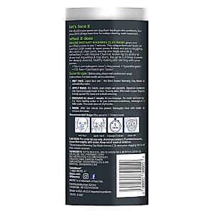 Bioré Charcoal Instantly Warming Clay Facial Mask for Oily Skin, with Natural Charcoal, Cleanse Clogged Pores, Dermatologist Tested, Non-Comedogenic, Oil Free,1 Pack (4 Count)