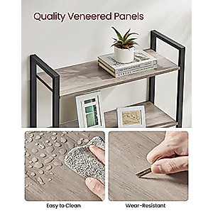 VASAGLE 6-Tier Tall Bookshelf, Large Bookcase with Steel Frame, Deep Book Shelf for Living Room, Home Office, Study, 11.8 x 31.5 x 73.2 Inches, Industrial Style, Greige and Black ULLS082B02