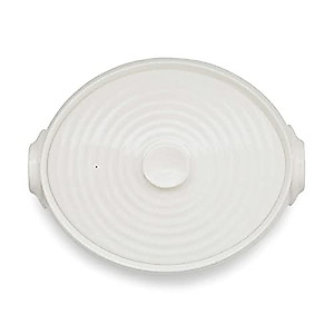 Portmeirion Sophie Conran Collection White Oval Casserole, (Small) - Dishwasher, Microwave, Oven and Freezer Safe - Made in England