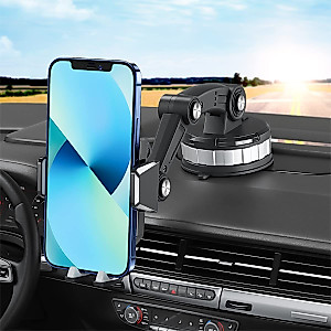 Car Phone Mount, 360° Rotatable Upgraded Phone Holder with Suction Cup for Dashboard, Windshield, Universal for iPhone 13/12 Pro, Pro Max, XS, XR, Samsung, Andriod, More Devices,Car Accessories