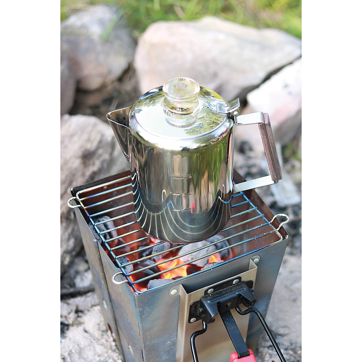 Tops 55705 Rapid Brew Stovetop Coffee Percolator, Stainless Steel, 2-12, 12-Cup, No Color