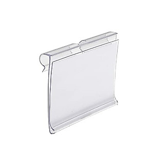 50pcs Labels for Storage Bins Plastic Label Clip, Basket Labels Clip On Wire Shelf Price Label Holder Merchandise Sign Display Holder, 50pcs Label Insert Included (2.36IN*1.57IN)