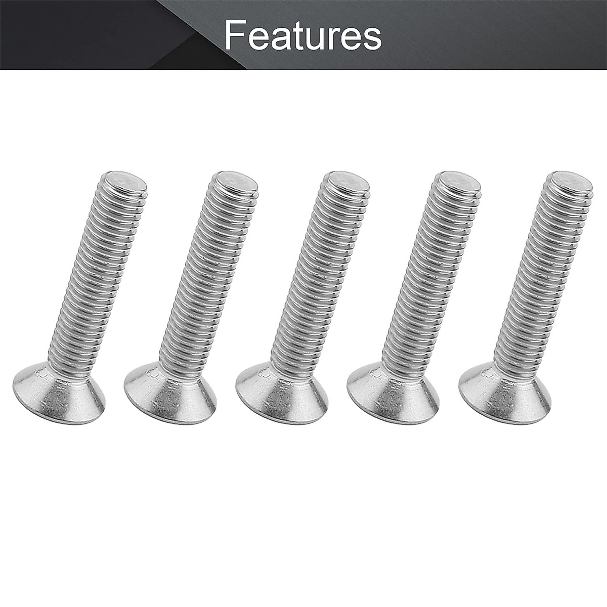 MroMax M8x40mm Flat Head Machine Screws Inner Hex Screw 304 Stainless Steel Fasteners Bolts Silver Tone 10Pcs