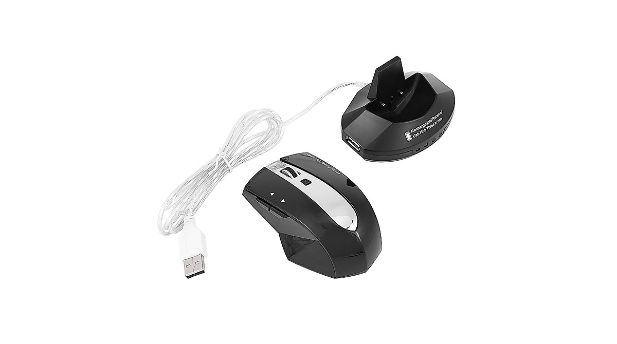 Ergonomic Design Wireless 2.4GHz Mouse USB Hub 3-Port Optical Mice ...