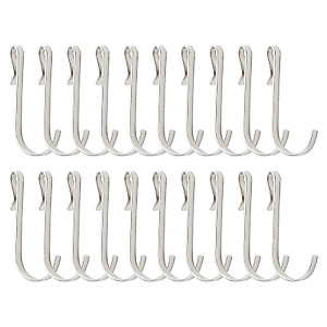 Vkinman 20 Pcs J Shaped Hook, Snap-On Hooks, Stainless Steel Clip-on Hook, Hanging Sink Grid Hook, Heavy Duty Wire Rack Hook for Kitchen, Bedroom, Office