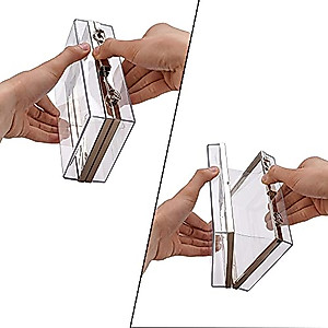 Women Clear Crossbody Purse Acrylic Transparent Clutch Bag Shoulder Handbag With Gold Chain Strap (silver)