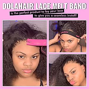 Dolahair Lace Melting Band - Elastic Edge Wrap for Wigs, 4PCS Bands to Lay and Hold Edges in Place