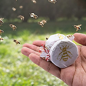 MR FIVE 90 Sheets White with Gold Bee Tissue Paper Bulk,20" x 14",Gold Bee Design Tissue Paper for Gift Bags,Gold Bee Gift Wrapping Tissue Paper for Bee Party