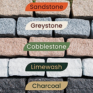 Beuta Sandstone Left Turn Block – Landscape Edging for Lawn & Garden, Easy No Dig Installation and Connects to Other Beuta Blocks, Heavy Duty Composite Resin Flex Wall Stone - 1 pc.