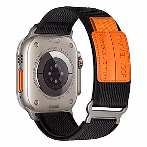 Trail Loop for Apple Watch Band 49mm 45mm 44mm 42mm Women Men, iWatch Bands Sport Strap Nylon Bracelet Wristband for Apple Watch Ultra Band Series 8 Series 7 Series SE2 SE 6 5 4 3 2 1, Black