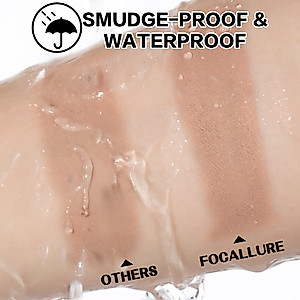 FOCALLURE 2PCS No Crease Eyeshadow Stick,Shimmer and Matte Cream Eyeshadow Pencil Crayon,Long Lasting Waterproof Eye Brightener Stick With Blending Brush,Lazy Afternoon