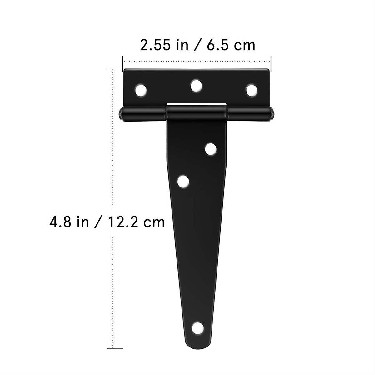 Heavy Duty Hinge,Long Strap T Hinge, 6 Pcs Hinges, T-Shaped Iron Light Hinges Old Style Wooden Box Wooden Fence Shed Barn Door Black Hinges Home Furnishing