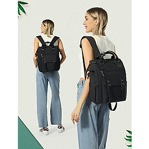 LOVEVOOK Laptop Backpack for Women, Teacher Nurse Bag Work Travel Computer Backpacks Purse,Water Resistant Daypack with USB Charging Port, 17.3 inch