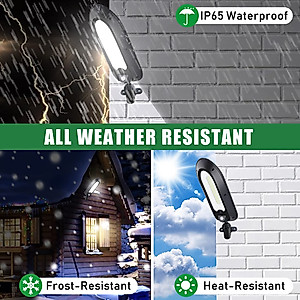 JAMIEWIN Solar Street Lights Outdoor, Solar Motion Sensor Light Solar Wall Lights Outdoor Waterproof Solar Flood Security Light for Gutter Porch Barn Garden Deck Fence Patio Path 2 Pack