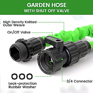 Expandable Garden Hose, Flexible Water Hose with 7 Function Hose Spray Nozzle