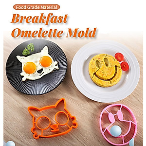 Breakfast Omelette Mold Easy To Clean Custom Silicone Pancake Dog Frog Egg Fired Mould (Yellow-SmileFace)