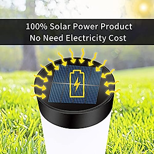 SIATOM Solar Path Light 2 Pack LED Landscape Light Bollard Lights Outdoor IP44 Waterproof White Light for Garden Pathway Lawn