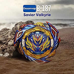 Desamvap Bey Battling Tops Burst Dynamite Battle B-187 Savior Valkyrie.Sh-7 with Bey Blade Launcher Grip Right Spin DB Layer System Gyro Toys Set for Kids Children Boys