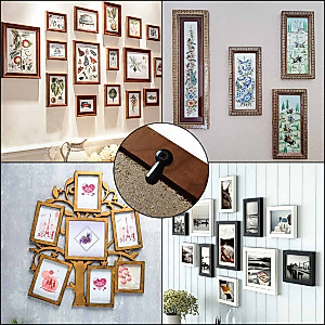 160-Piece Metal Picture Frame Set with 160 Screws, Turn Button Fasteners, Black Frame Hardware, Hanging Hangers for Photos, Crafts, Posters