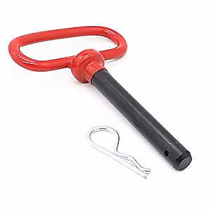 X-Haibei Head Towing Hitch Pin and Clip 5/8 x 4 inch for Trailer, Tractor Truck, Towing Cargo, Receiver Hitch Pin, Red Handle, 1 Pack