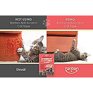 Ronton Cat Scratch Deterrent Tape - Anti Scratch Tape for Cats | 100% Transparent Clear Double Sided Training Tape | Pet & Kid Safe | Furniture, Couch, Door Protector (5 Sheet)