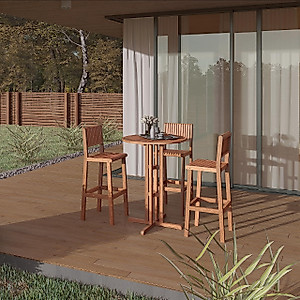 Amazonia Ibiza Eucalyptus Barstool, Light Brown, 18lx17wx47h (BT 215)