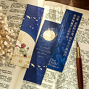 Phineon Paper Bookmarks Little Prince Book Mark Cute Style Greeting Cards Gifts for Boys Girls Students Teachers Book Lovers Readers, Set of 30 (Moon Treasure)