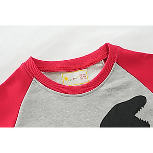 Little Hand Toddler Boys Valentine's Day Clothes Dinosaur Sweatshirt Pullover Long Sleeve Shirts 3t