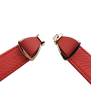 Syuer Womens 1" Width Bow Skinny Elastic Waist Belt Stretchy Belt Thin Belt (S-M (26"-32"), Red)