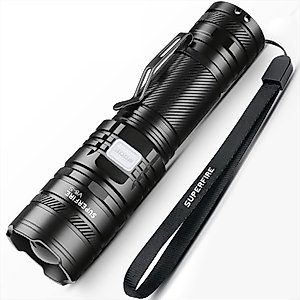 SuperFire Rechargeable Flashlights High Lumens, 2000 Lumens Super Bright Powerful Flashlight,Tactical Flashlights for Emergencies
