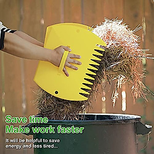 GardenHOME Garden and Yard Leaf Scoops Hand Rakes, Large Sized, Multiple Use for Leaves, Lawn Debris and Trash Pick Up Good Use 1 Pair